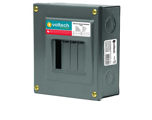 Centro de carga de sobreponer, 4 polos, Volteck