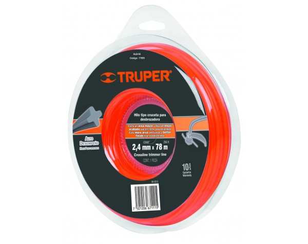 Hilo redondo para desbrozadora, 78 m largo, 2.4 mm, blister